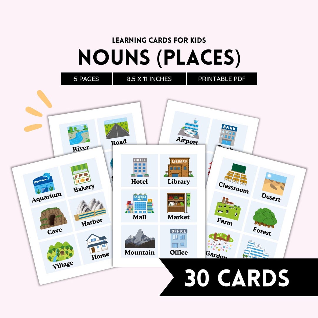 Nouns (places), Nouns, Noun Card, Parts of Speech, Proper Nouns ...