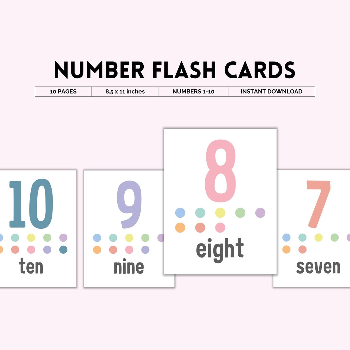 Number Flash Cards, Numbers 1-10, Flash Cards for Kids, Learn to Count ...