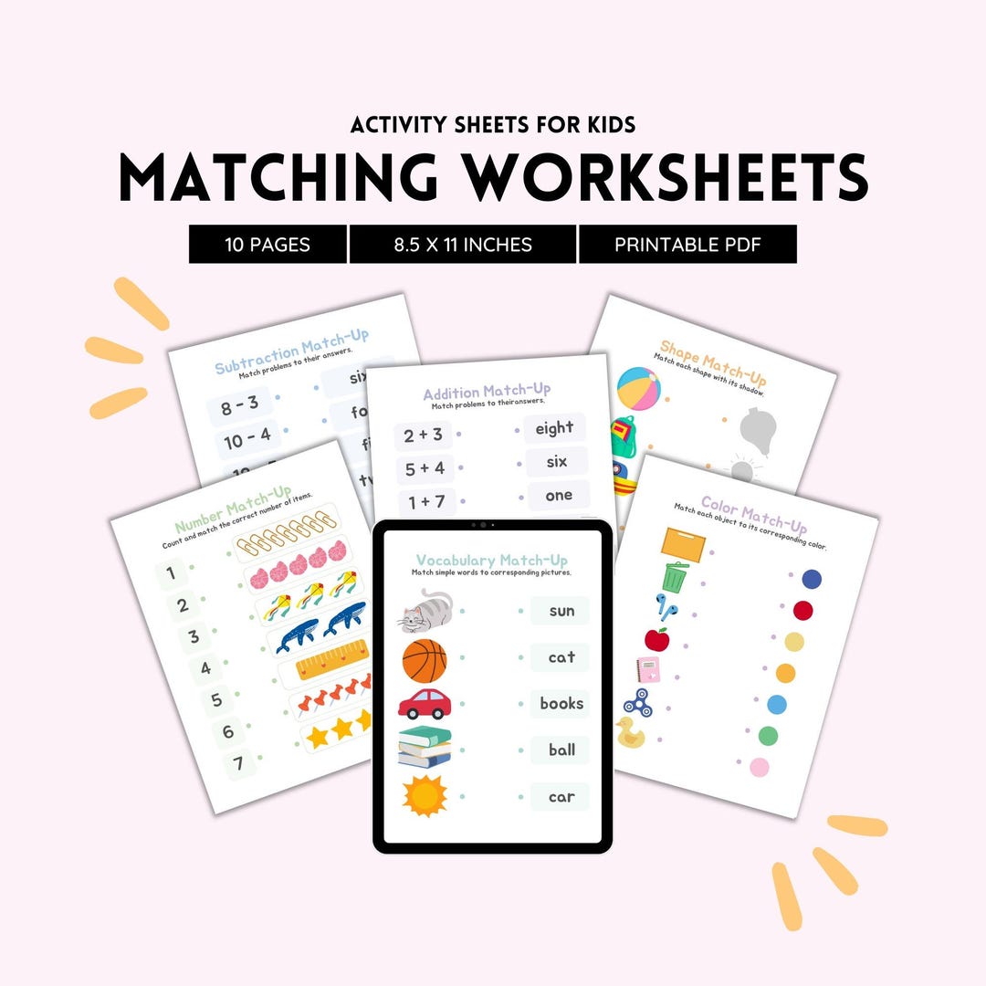 Match Up, Match up Game, Instant Download, Printable Game, Match up ...