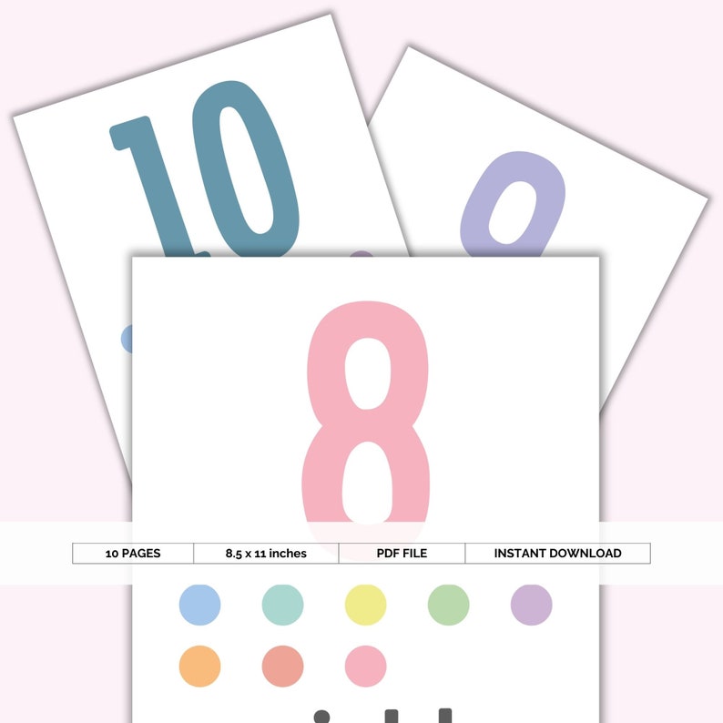 Number Flash Cards, Numbers 1-10, Flash Cards for Kids, Learn to Count ...