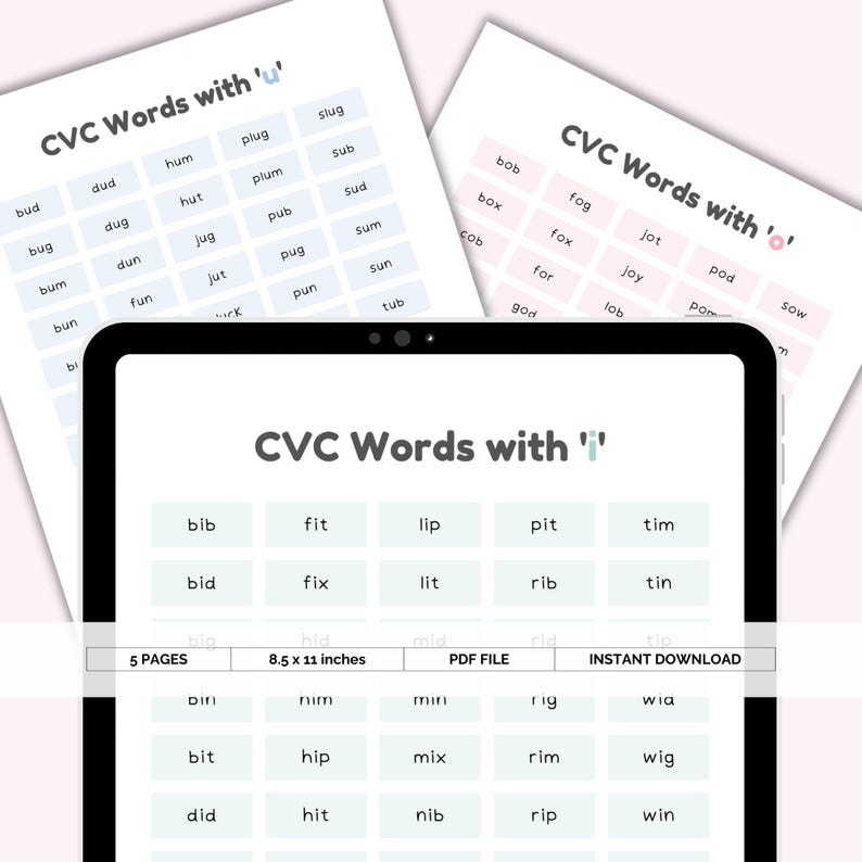 CVC Words, Learn to Read, Kindergarten Phonics, Sight Words ...
