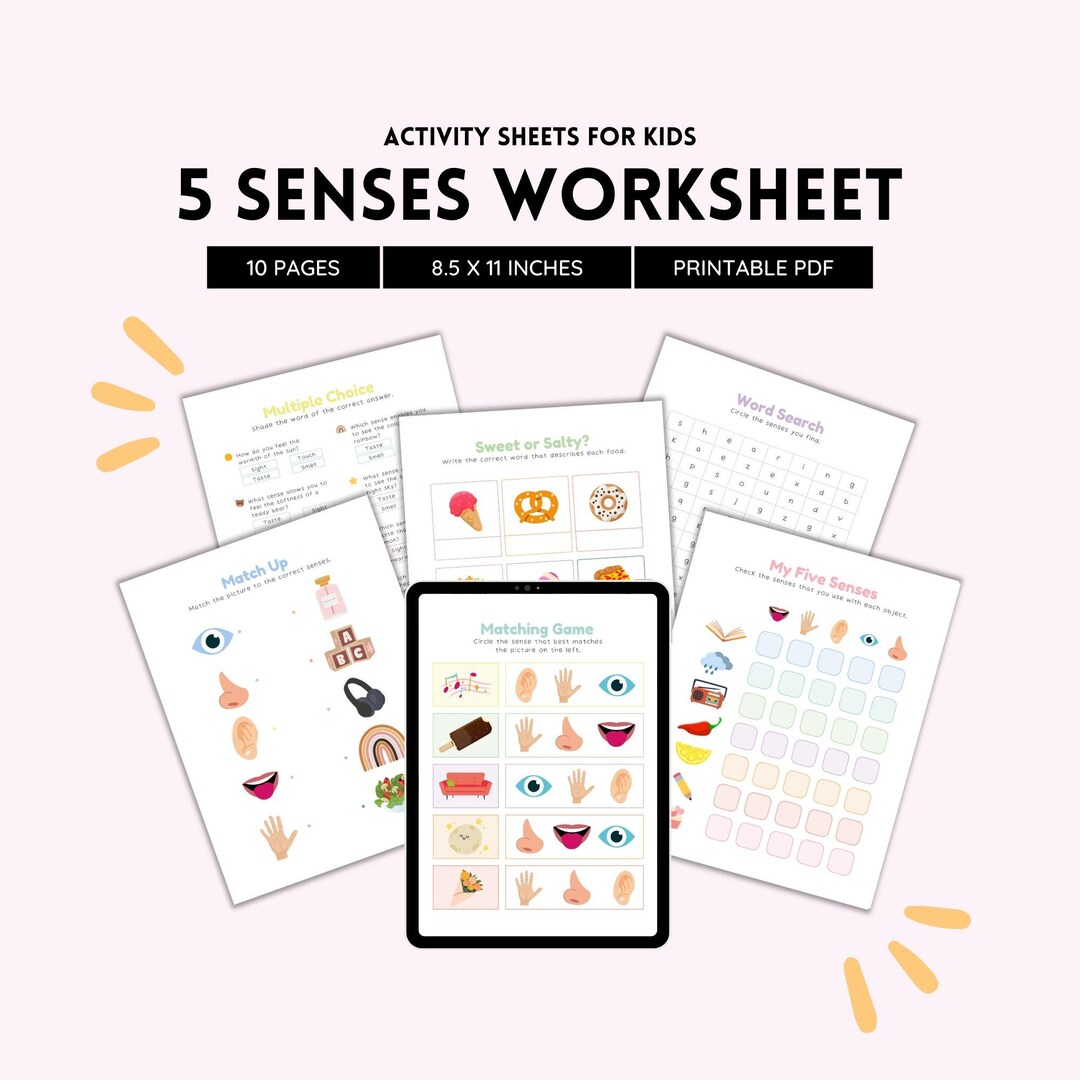 5 Senses Worksheet, 5 Senses Printable, Five Senses Activity, Five ...