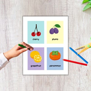 44 Fruits Flashcards, Montessori Flashcards, Pre-school Cards ...