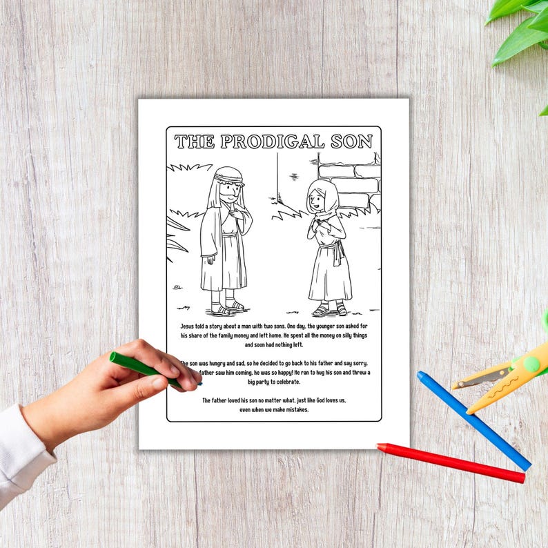 The Prodigal Son Coloring Page | Bible Story Printable | Christian ...