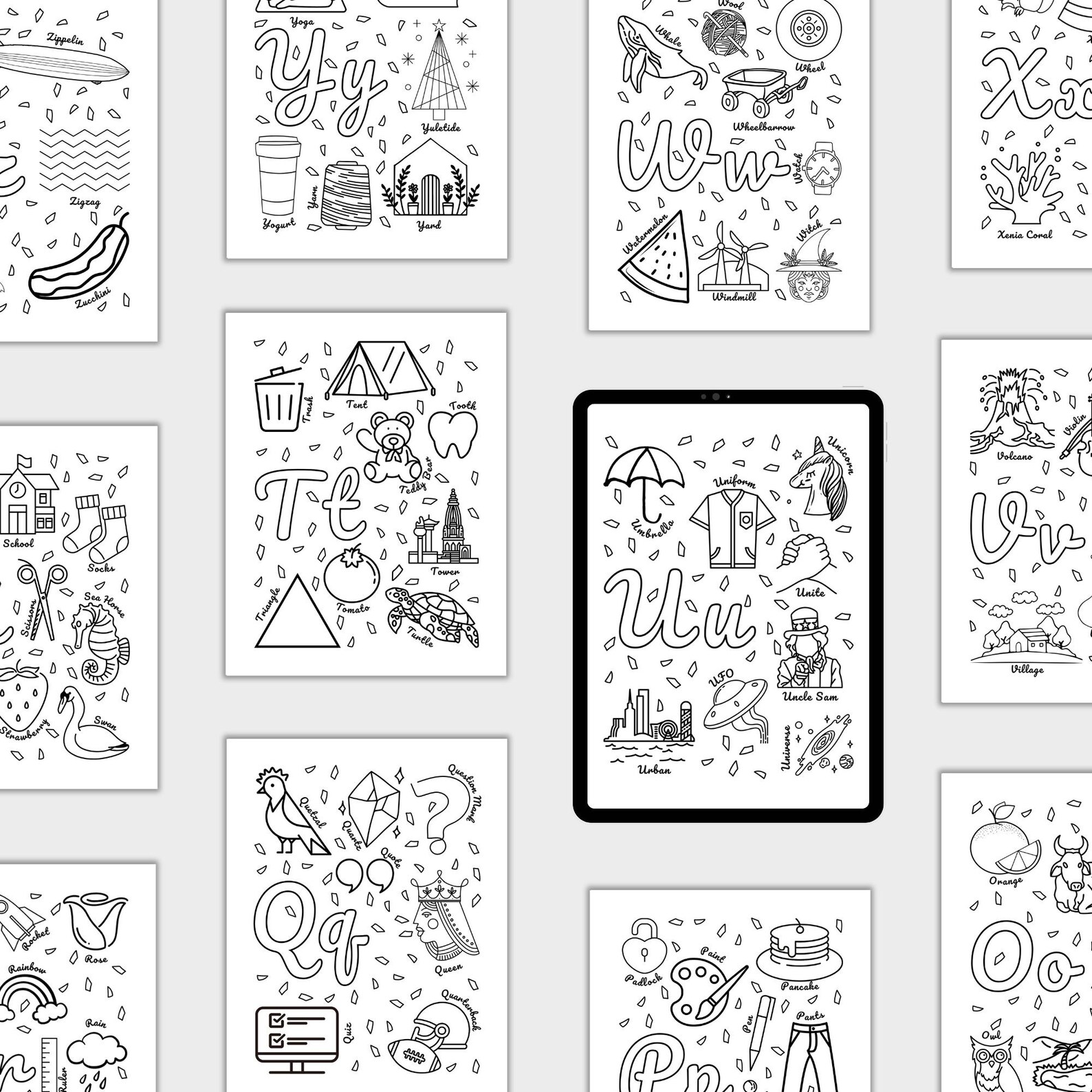 Cursive Aphabet, ABC Coloring Pages, Cursive Font, Cursive Worksheet ...