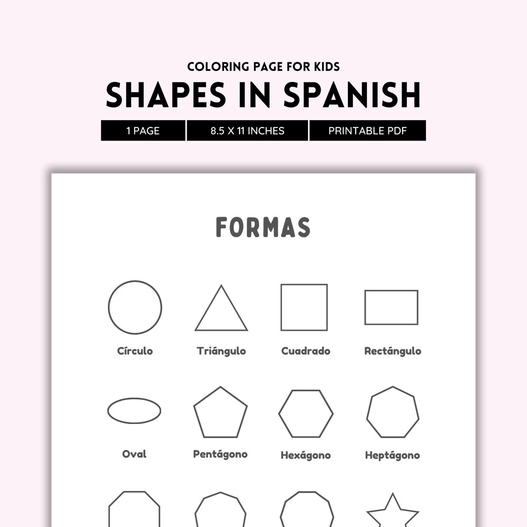 Shapes in Spanish, Spanish Shapes, Kids Spanish, Homeschool Printable ...