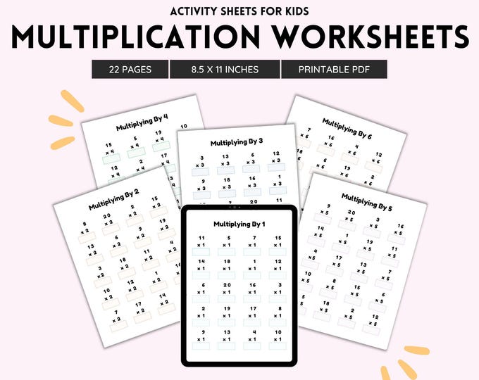 Multiplication 1 Minute Drill V (10 Math Worksheets With Answers)/ Pdf ...