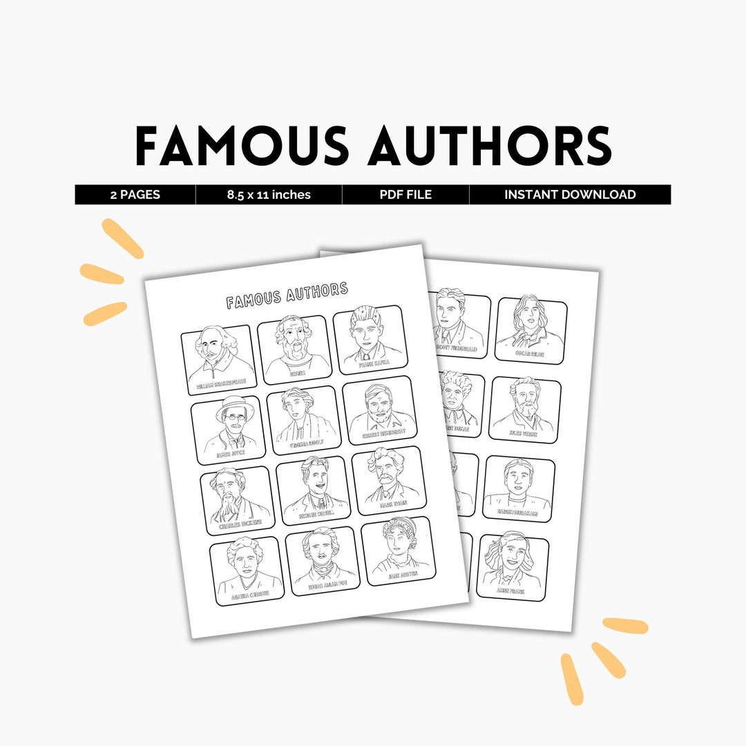 Famous Authors, Coloring Pages, American Literature, Coloring Pages for ...