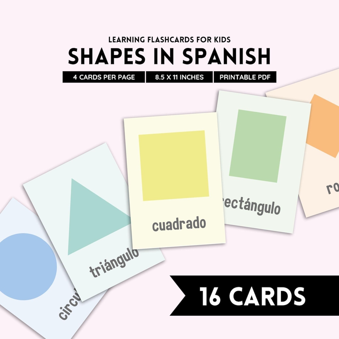Shapes in Spanish, Spanish Shapes, Spanish Flashcards, Homeschool ...