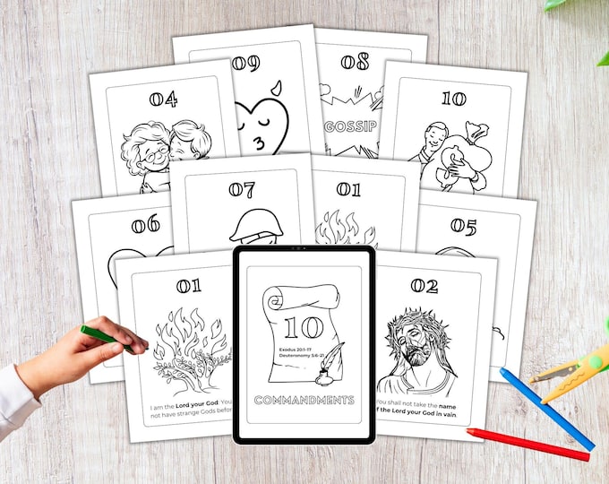 Ten Commandment Craft | Cut and Glue Foldable Craft | Sunday School ...