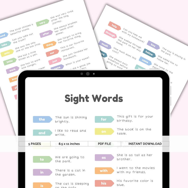 Sight Words, High Frequency Words, Kindergarten Words, Fry Sight Words ...