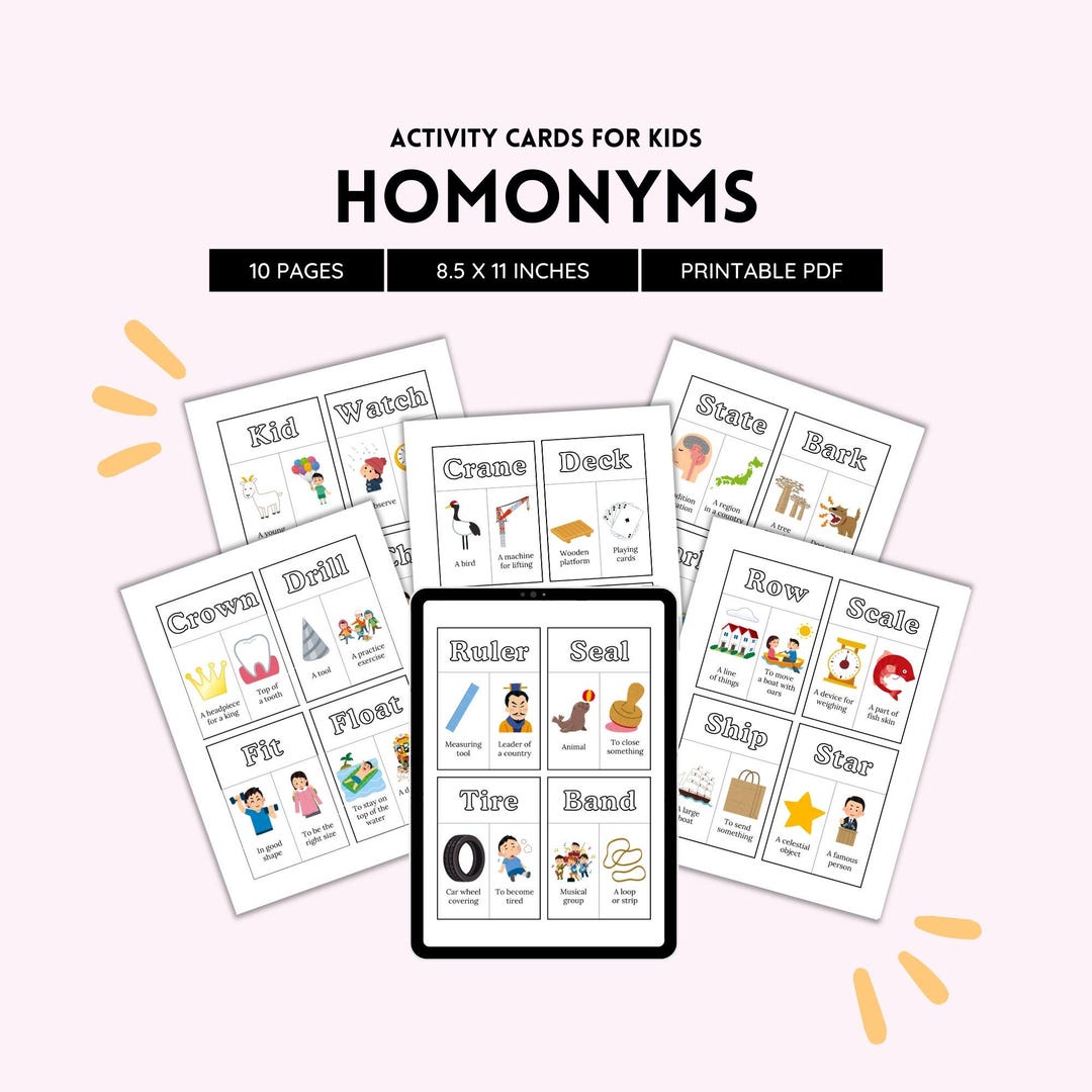Homonyms, Picture Flash Cards, English Teacher, Home School, Homonym ...