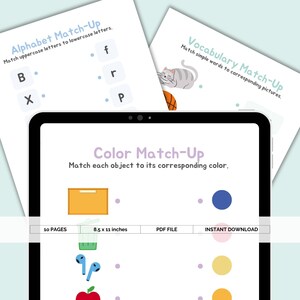 Match Up, Match up Games, Matching Worksheets, Preschool Match Game ...