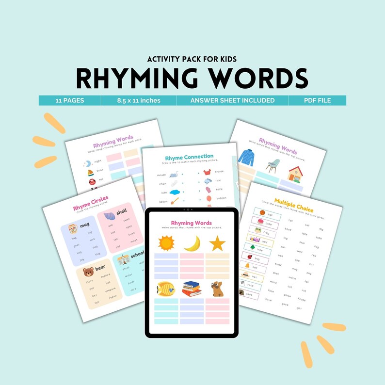 Rhyming Words, Preschool Curriculum, Rhyming Worksheets, Language ...