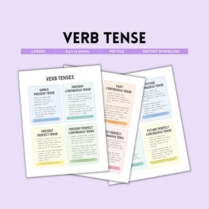 Verb Tense, Classroom Decoration, Anchor Charts, English Learning ...