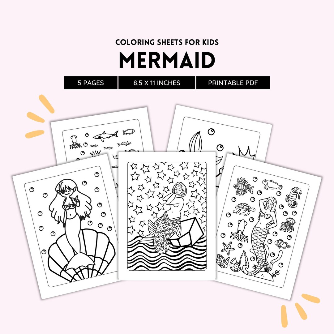 Mermaid Coloring, Coloring Pages, Coloring Book, Fantasy Coloring, Cute ...