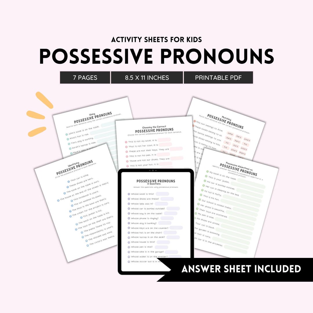 Possessive Pronouns, English Grammar, Subject Pronouns, Personal ...