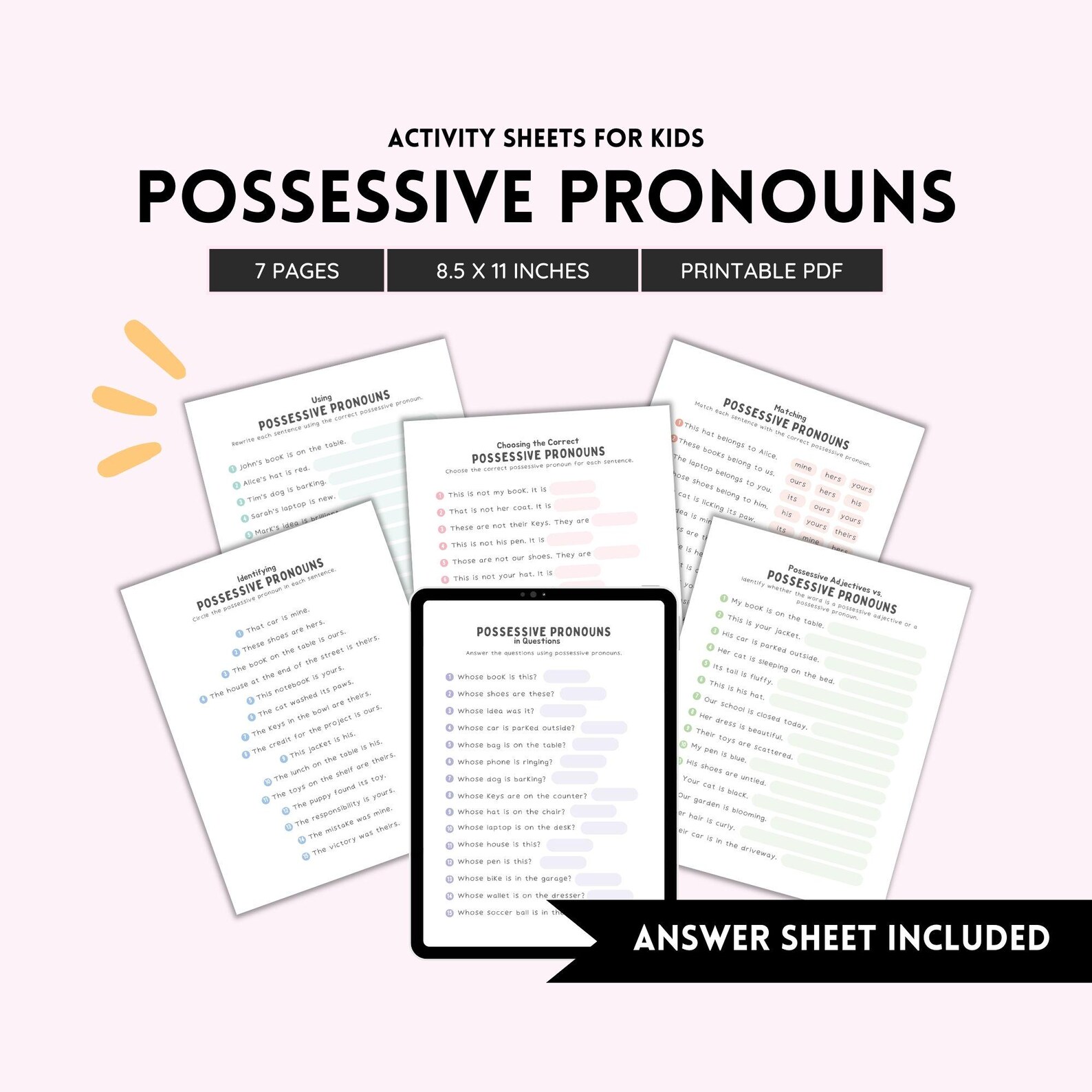 Possessive Pronouns, English Grammar, Subject Pronouns, Personal ...