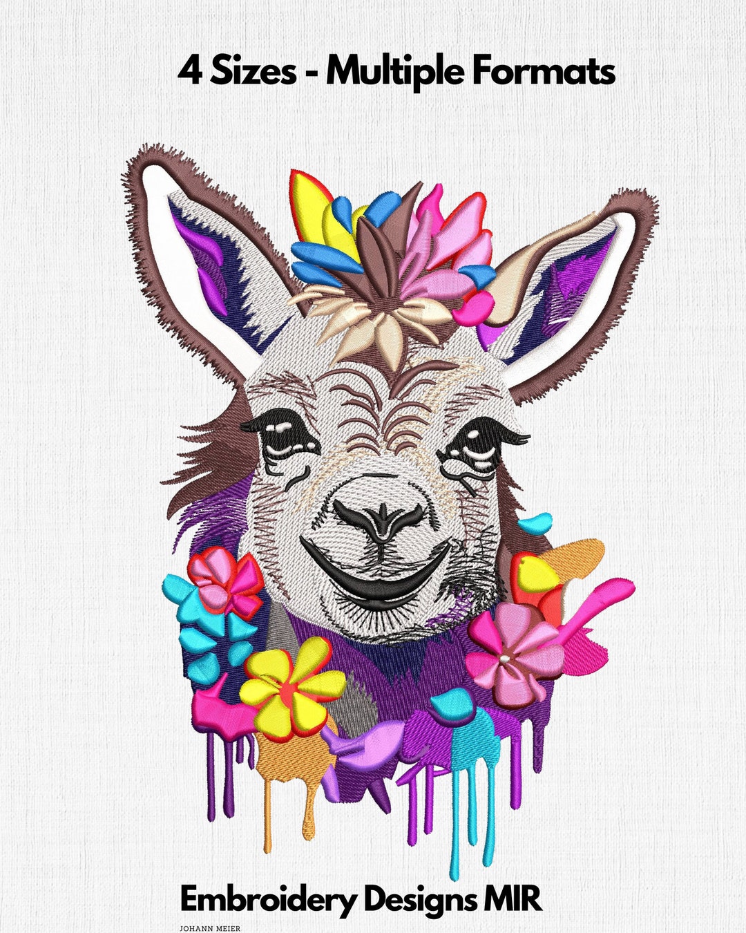 Llama Embroidery File, Donkey Embroidery, Alpaca Embroidery, Llama ...