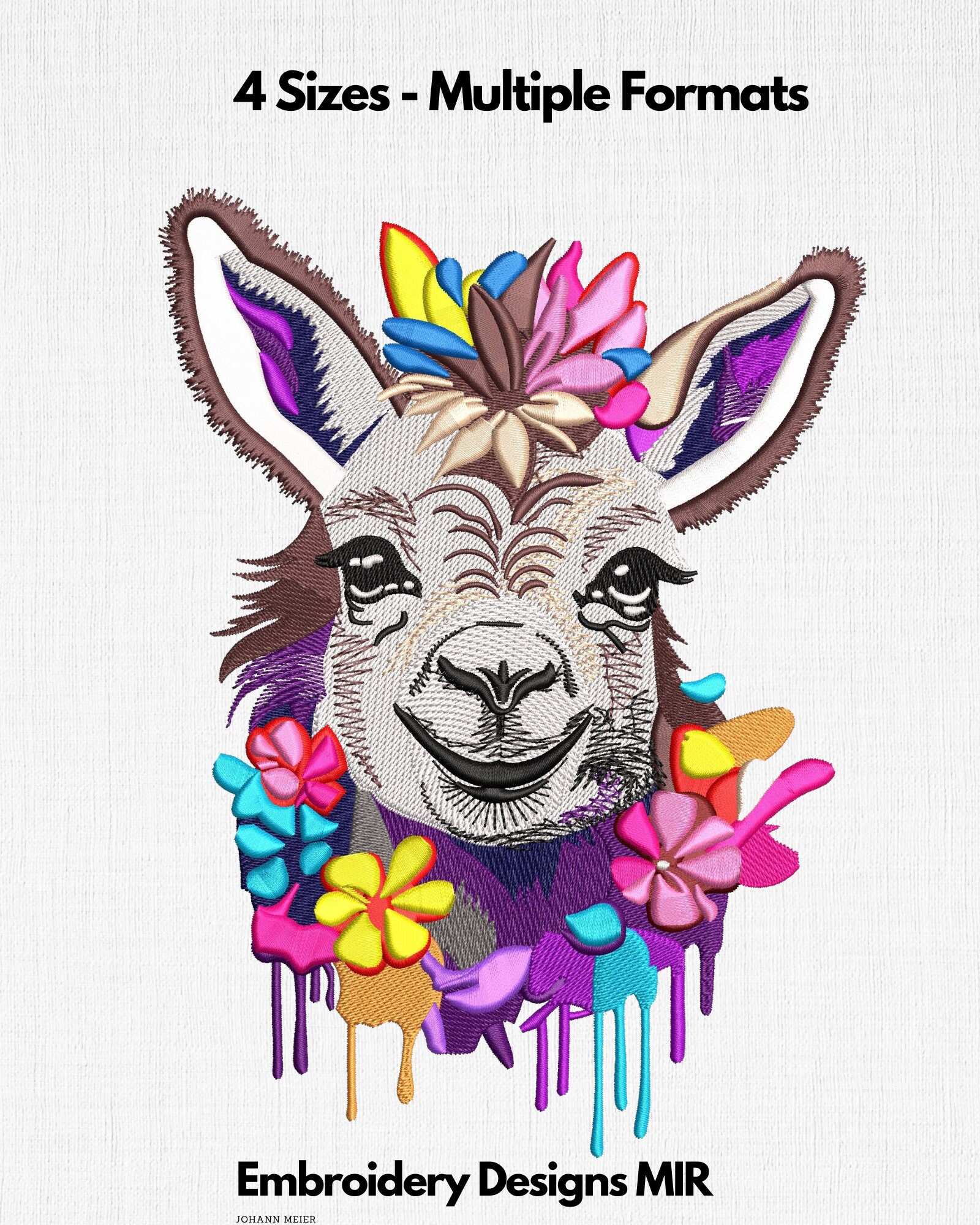 Llama Embroidery File, Donkey Embroidery, Alpaca Embroidery, Llama ...