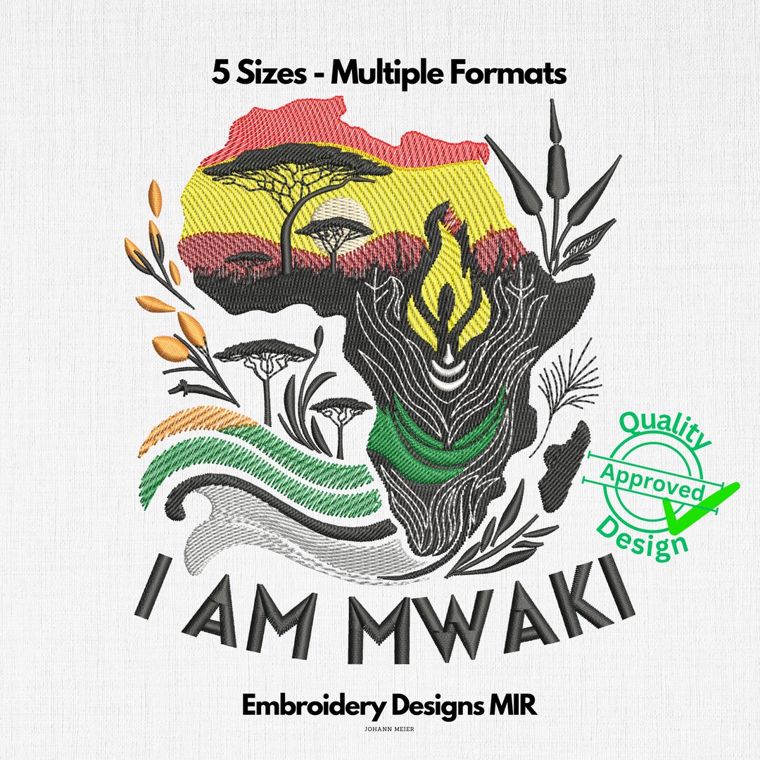 MWAKI Africa Embroidery Design - African Continent, African Culture ...