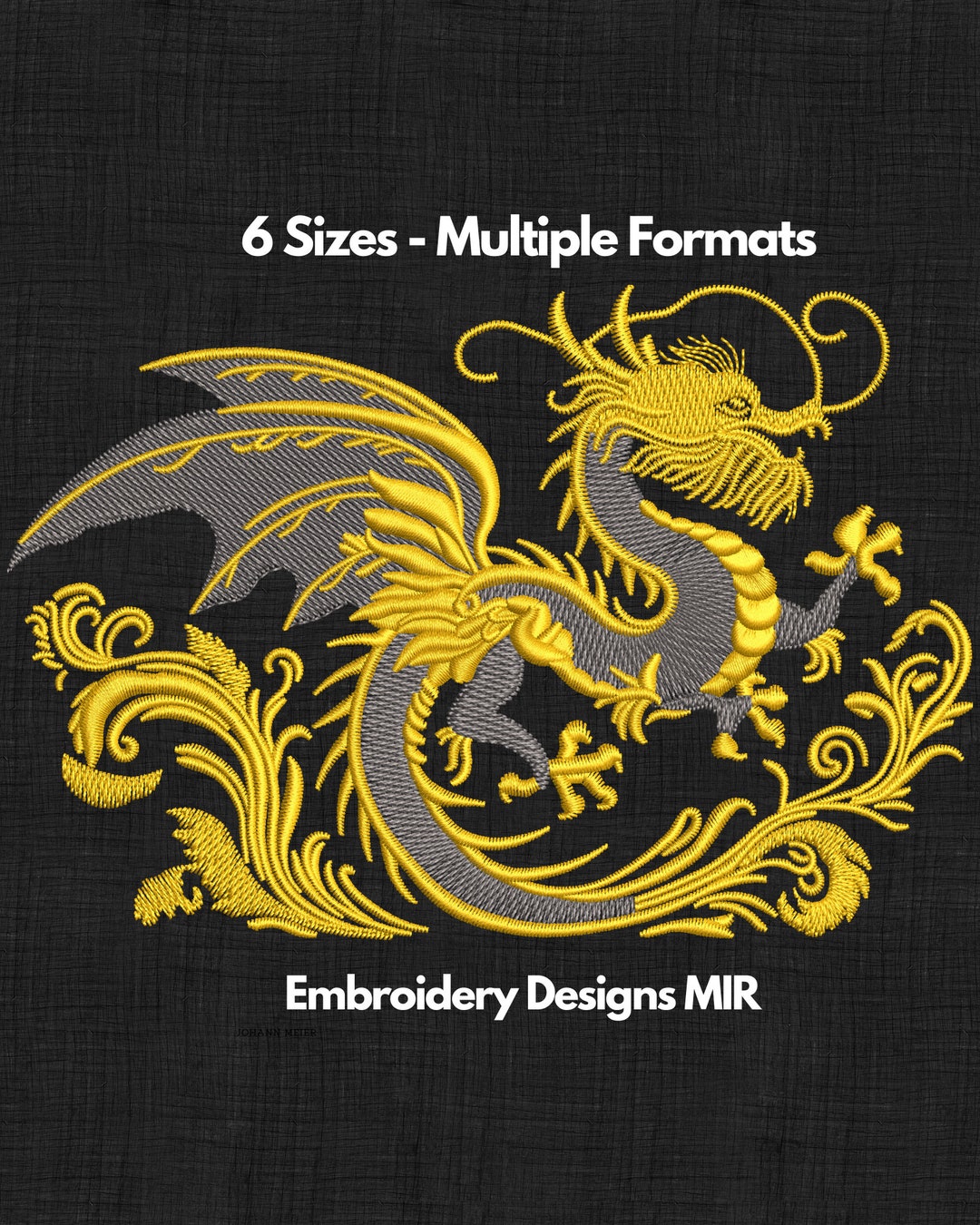 Golden Dragon Embroidery Machine Design - Mystic Dragon, Chinese Dragon ...