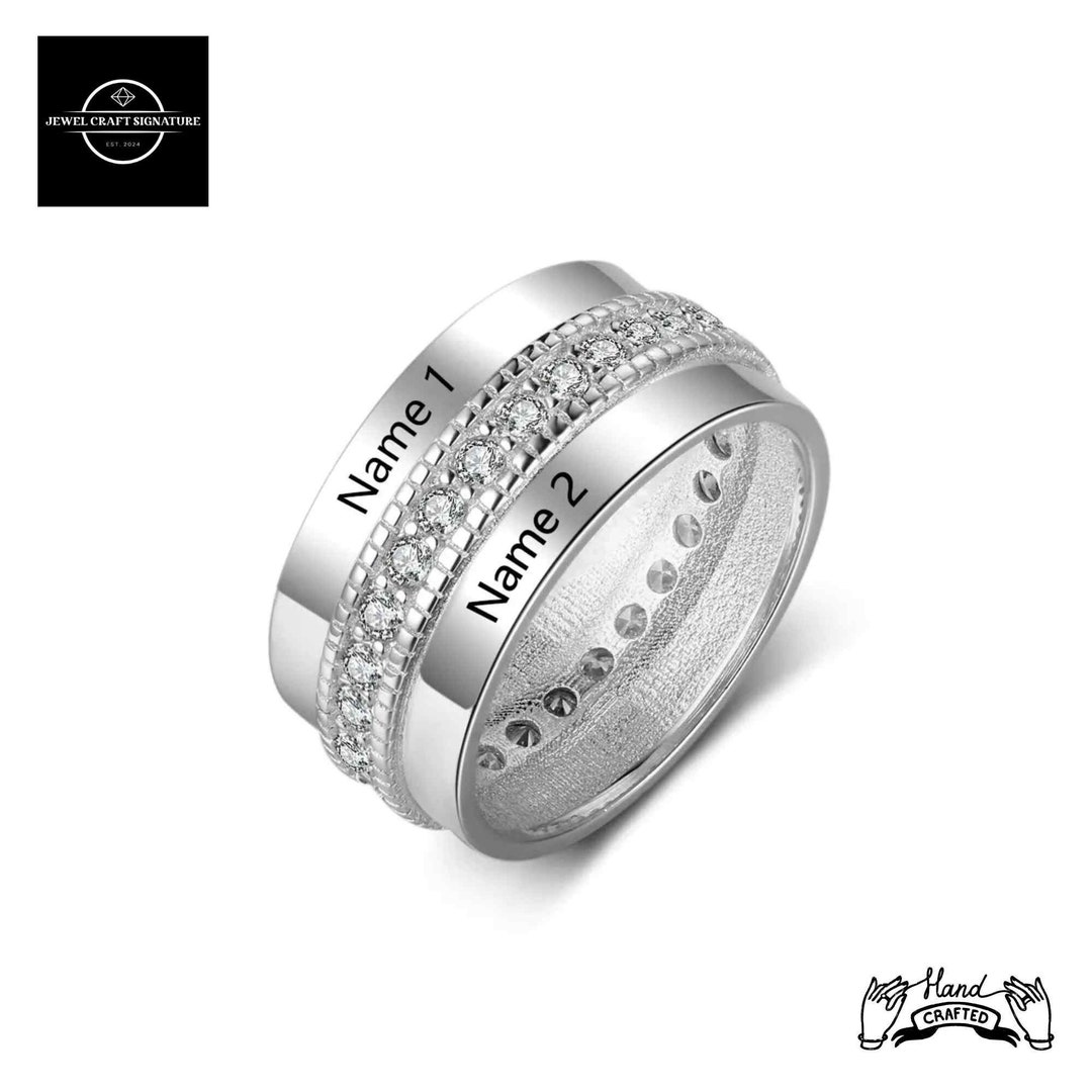 Personalized Engraved Name Rings for Women, Customized Anniversary ...