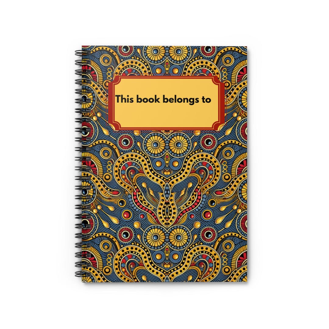 Yellow Blue African Print Ankara Spiral Notebook, Ruled Line, African ...