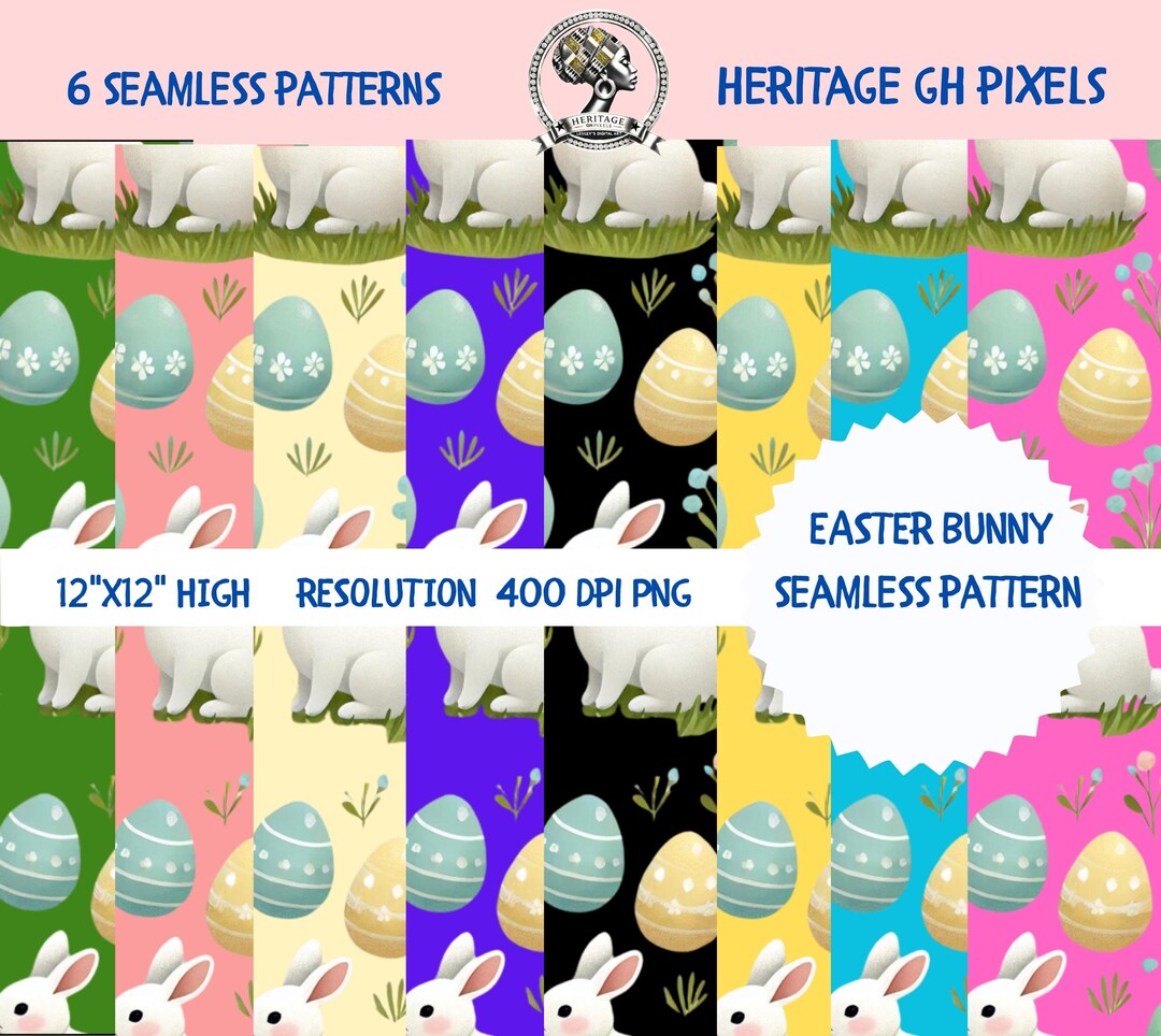 Easter Bunny Seamless Repeat Digital 12x12 Pattern - Etsy