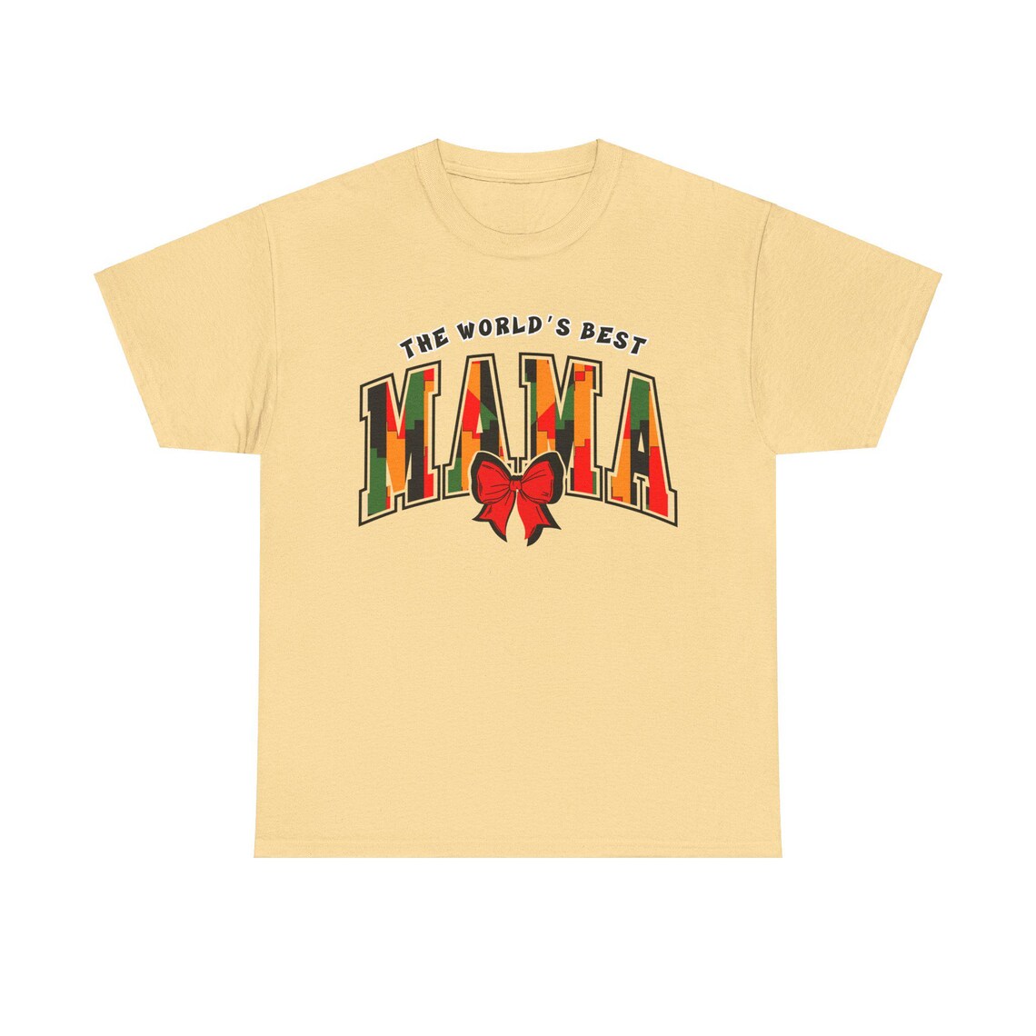 Kente Font Tee Shirt for Mama, African Print Unisex Heavy Cotton Top ...