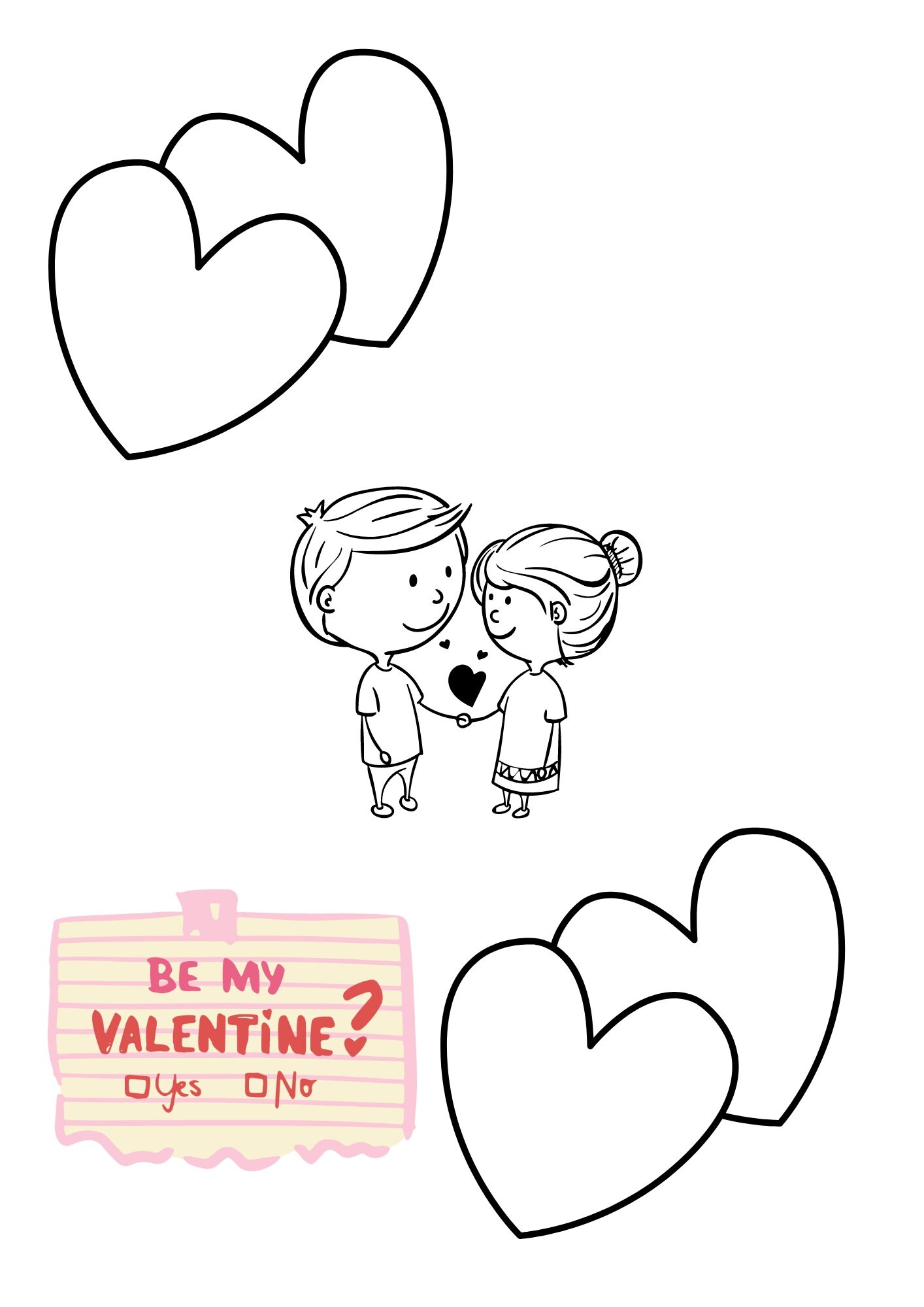 Valentines Day Colouring Pages for Kids, Printable Colouring, - Etsy