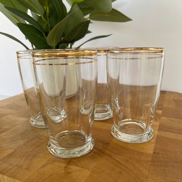 Gold Rim Drinking Glasses - Etsy
