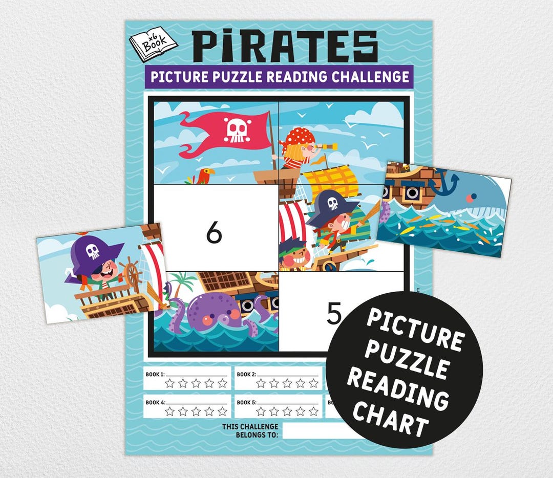 Pirates Reading Chart: Kids' Picture Puzzle Activity (digital Download ...