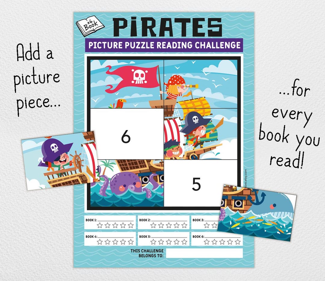 PIRATES READING CHART - Picture Puzzle Reading Challenge Activity Sheet ...