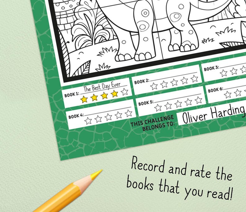 Colouring in Reading Challenge Activity Sheet for Kids & Young Readers ...