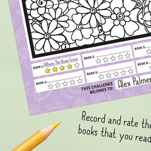Flowers Reading Chart: Kids' Colouring Activity Sheet (digital Download ...