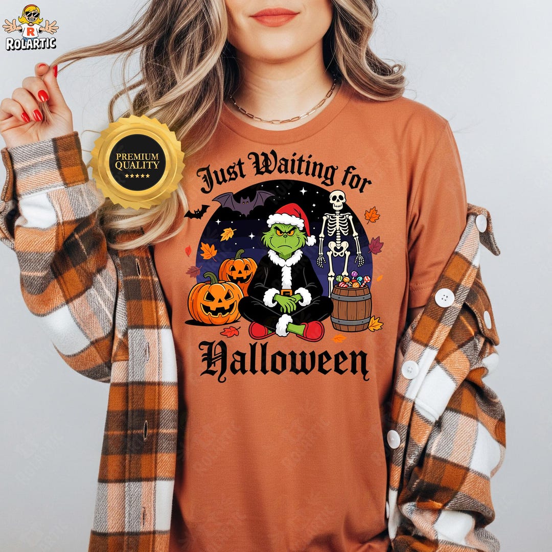 Just Waiting for Halloween Grinch PNG, Funny Grinch Fall Vibes ...