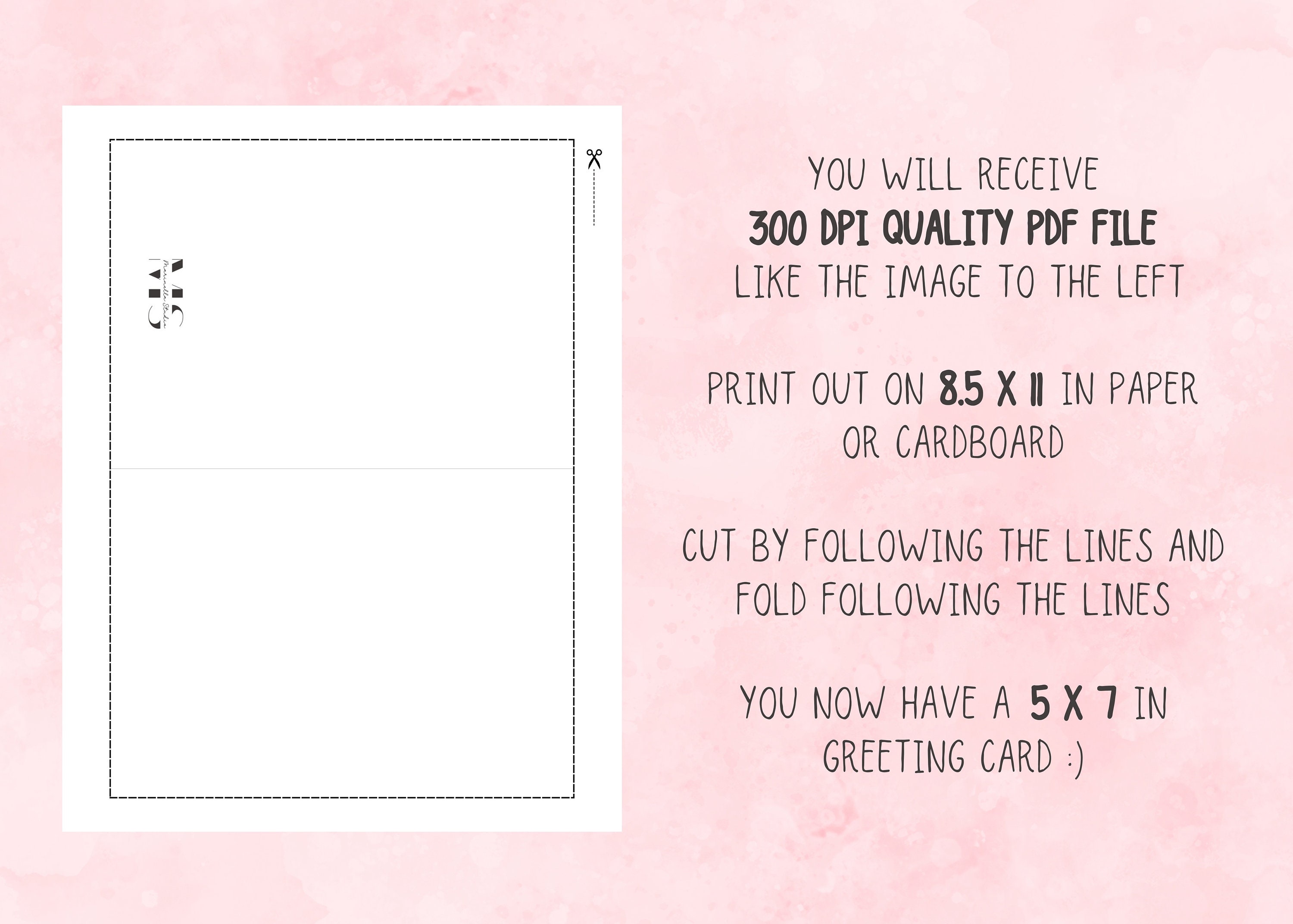 Printable Birthday Card, Instant Download, Digital Greeting Card, Happy ...