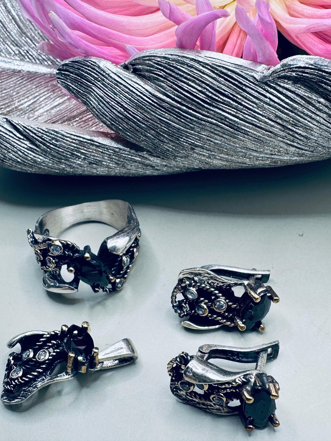 Sterling Silver Sets, Turkish Handmade Jewelry Sets, Ottoman Style ...