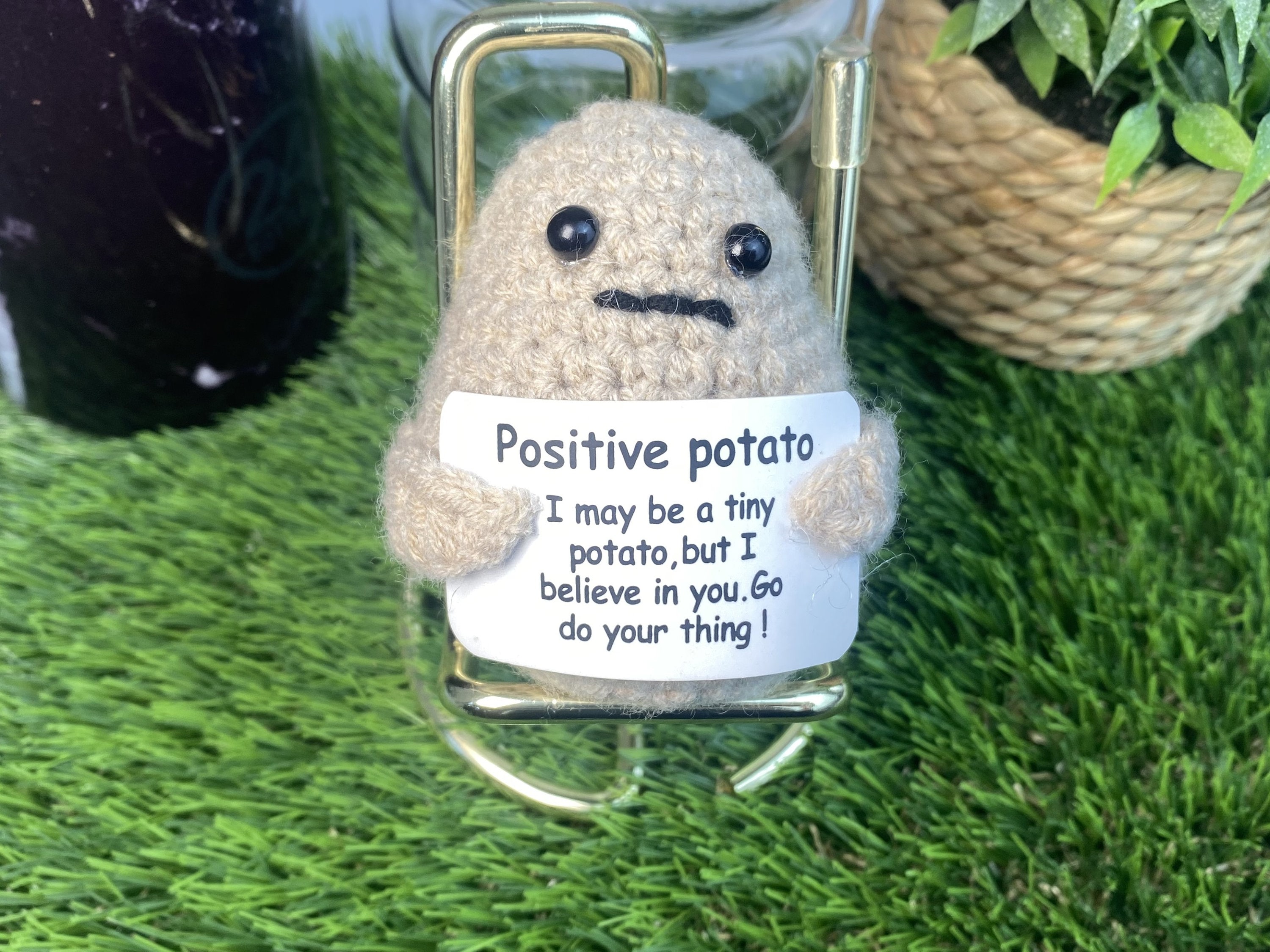 Positive Potato Cochet Happy Quote Potato Stress Reliever Emotional ...