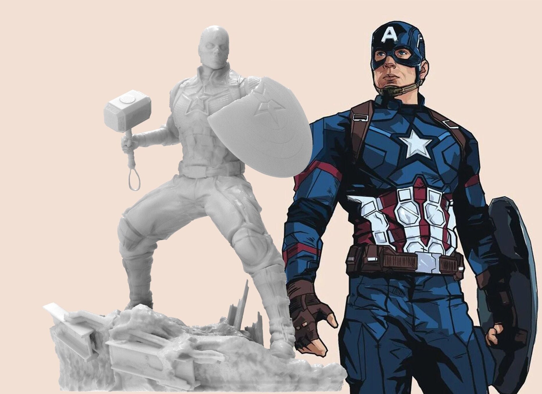 Marvel Captain America STL File, 3D Digital Printing STL File for 3D ...