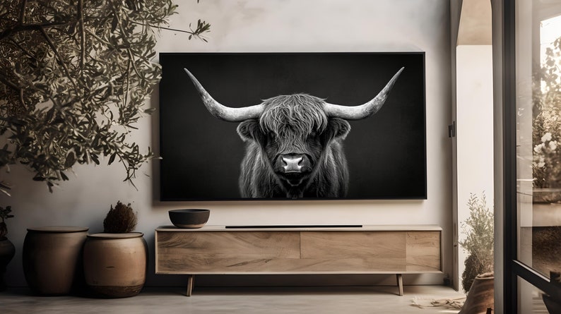 Samsung Frame TV Digital Art, Highland Cow, Animal Art, Wildlife ...