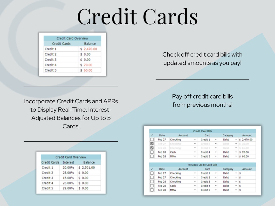 Google Sheets Monthly Budget Tracker and Debt Calculator Spreadsheet - Etsy