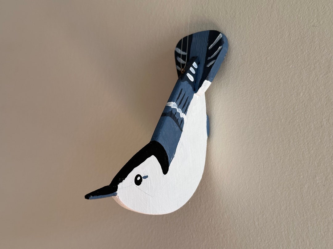 Life-size Hand-made Hand-painted Wooden White-breasted Nuthatch. - Etsy