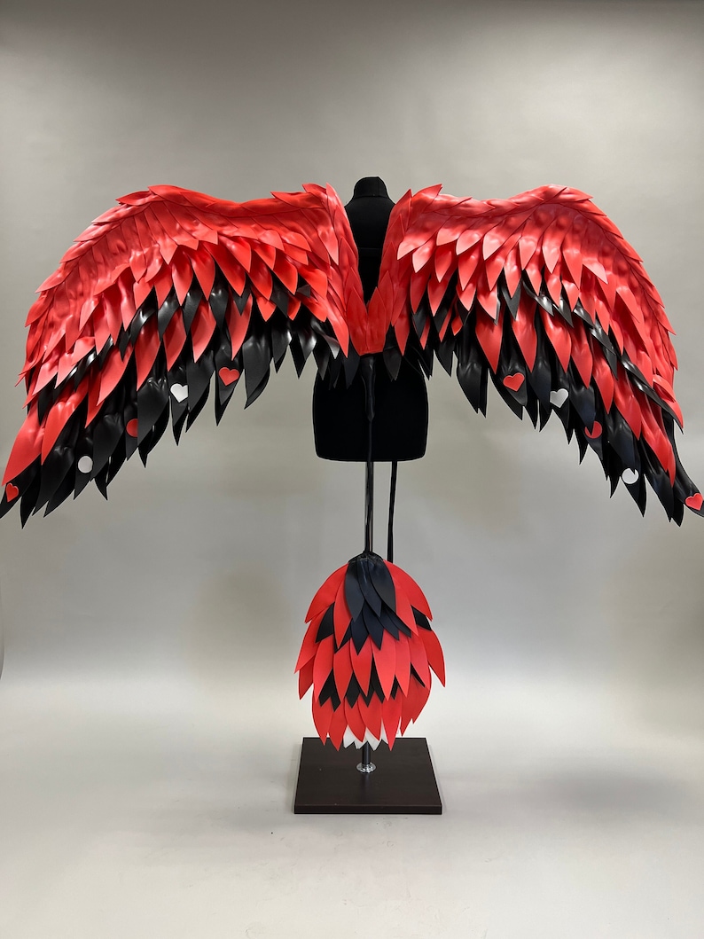 Husk Wings, Black, Red Angel Wings Costume, Hazbin Hotel, Cosplay ...