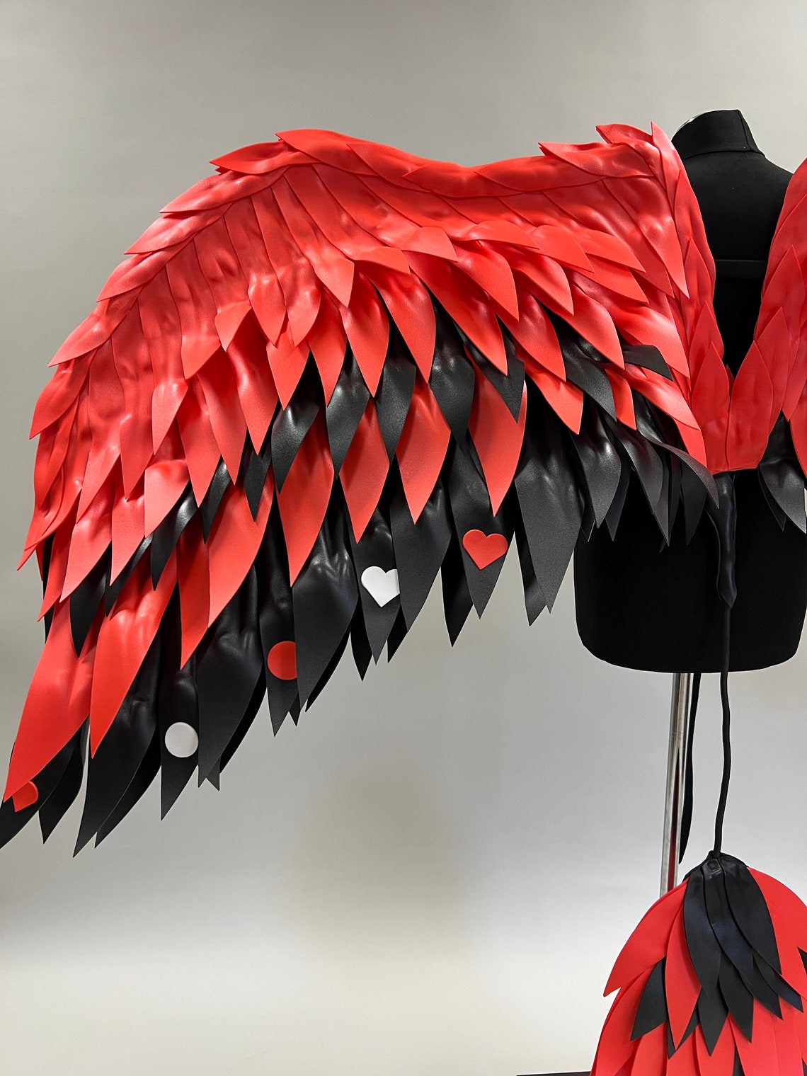 Husk Wings Hazbin Hotel Cosplay - Black Red Articulated Angel Wings ...