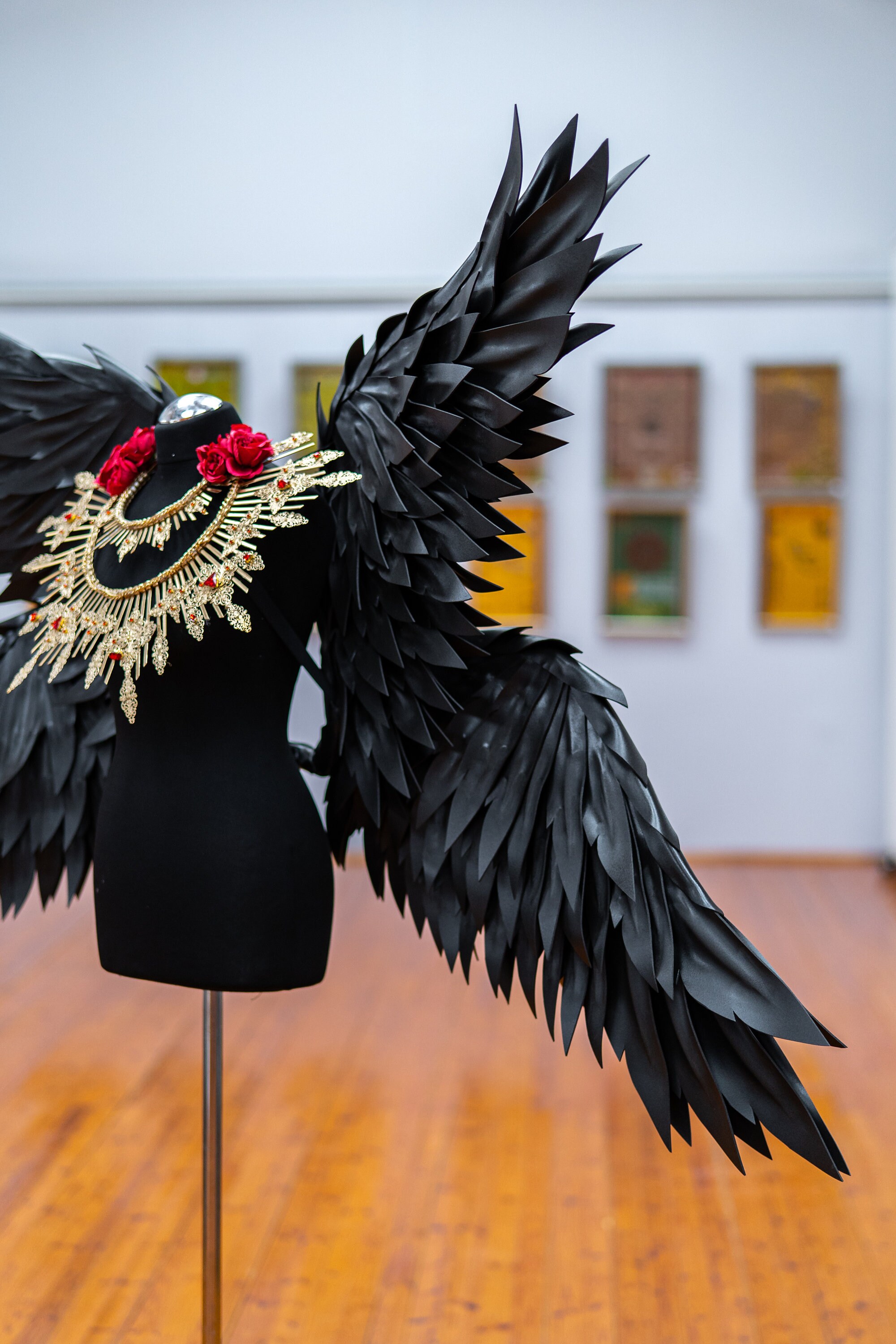 Black Angel Wings Costume With Four Wings, Halloween Costume, Cosplay ...