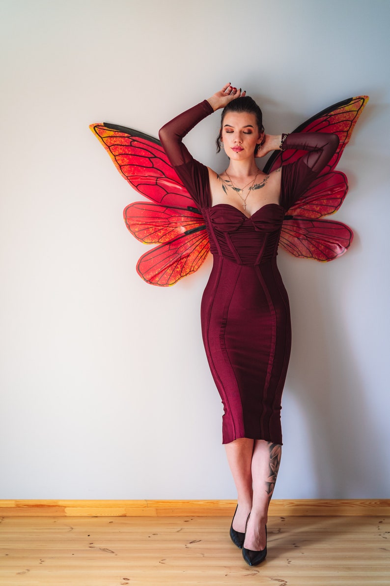 Red Fairy Wings Costume, Cospay Wings, Photography Prop - Etsy UK