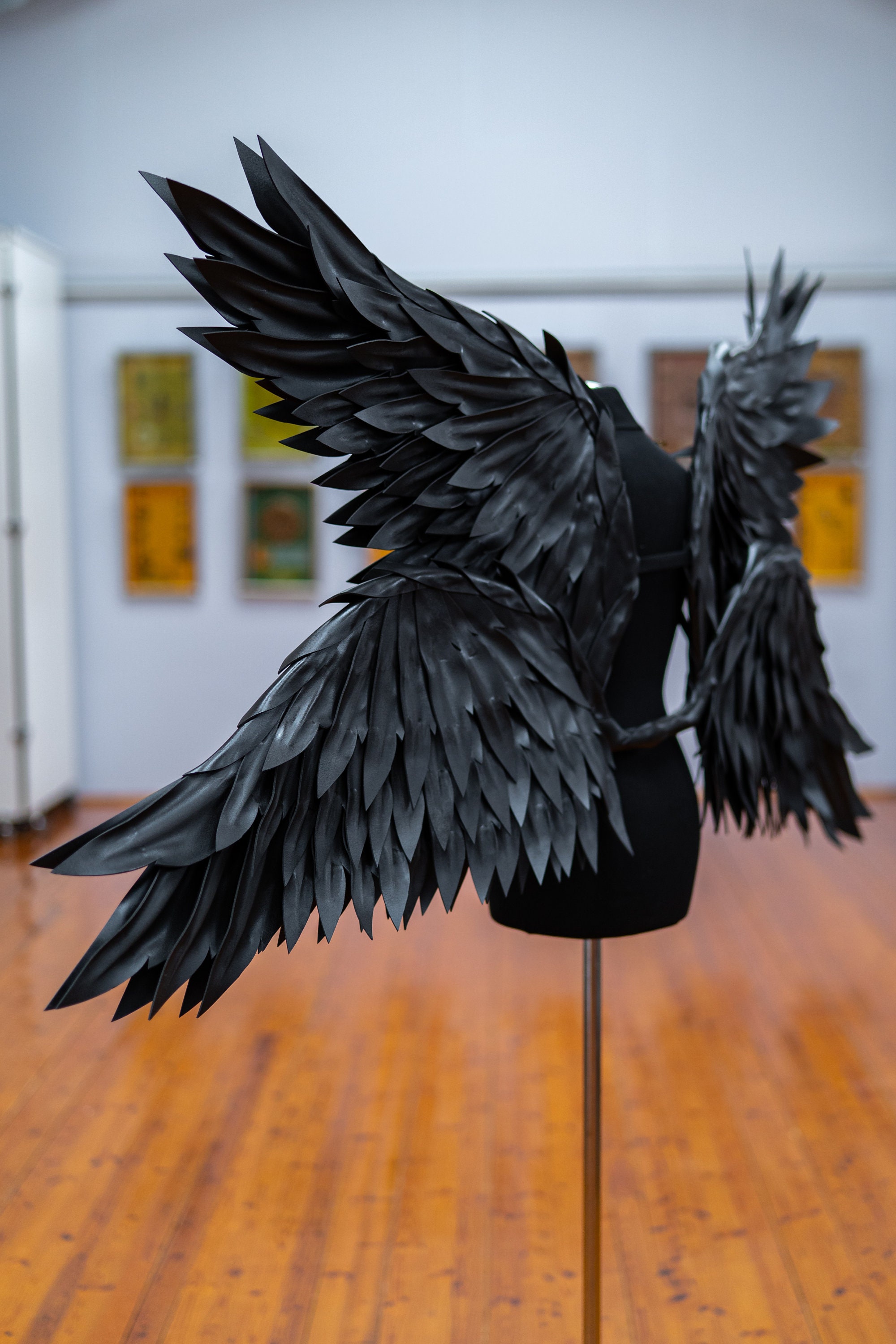 Black Angel Wings Costume With Four Wings, Halloween Costume, Cosplay ...