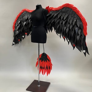 Husk Wings, Black, Red Angel Wings Costume, Hazbin Hotel, Cosplay - Etsy